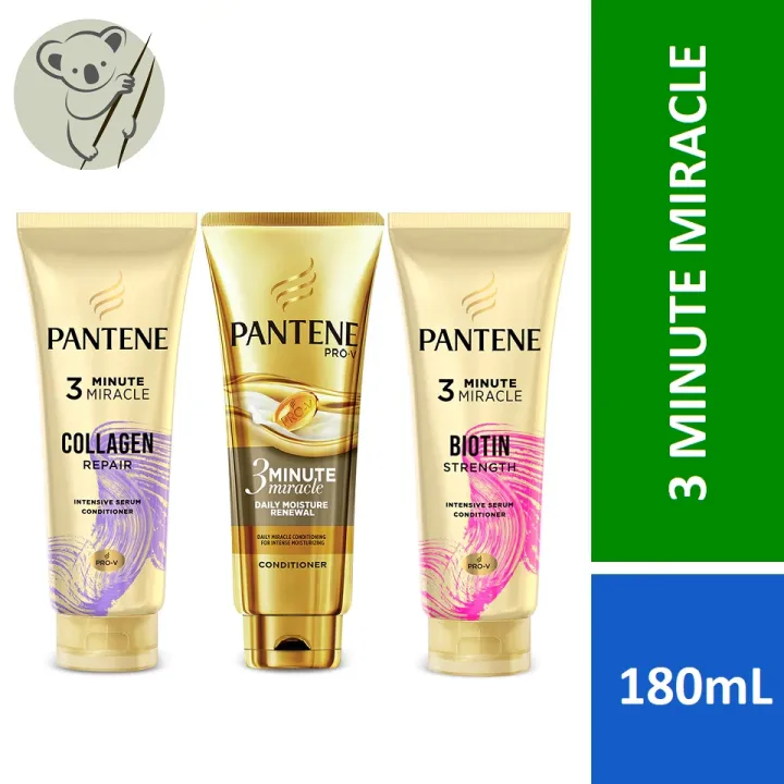 180ml Pantene Pro-V 3 Minute Miracle Conditioner Hair Fall Control / Collagen Total Damage Care ...