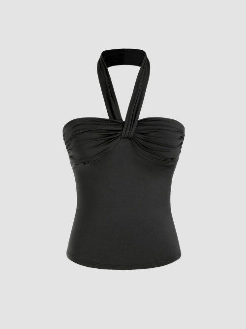 Cider Solid Halter Crop Top | Lazada.co.th