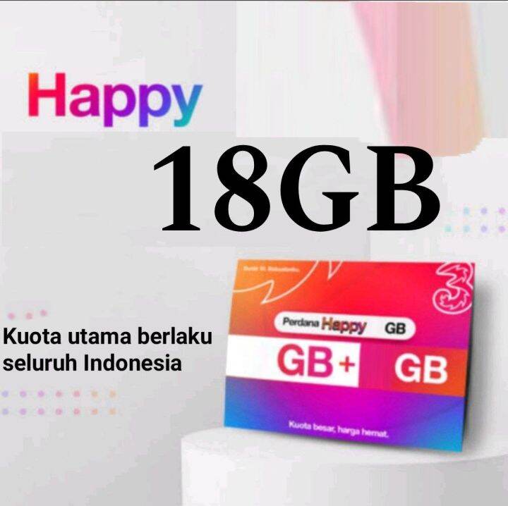 kartu perdana tri 3gb 5gb 8gb 18gb aktiv langsung pakai | Lazada Indonesia