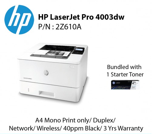 HP LaserJet Pro 4003dw Printer (2Z610A) | Lazada