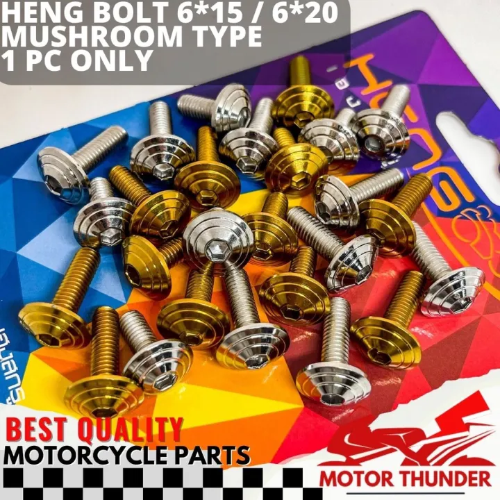 HENG BODY BOLTS 6x20 FINE THREAD MUSHROOM SPIRAL (1 PC ONLY) | Lazada PH