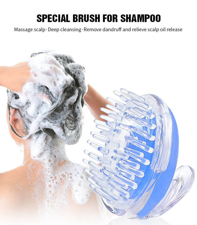 Silicone Comb Brush Scalp Massager Bath and Shampoo Hair Scalp Brush Shampoo Scalp Shower Body ...