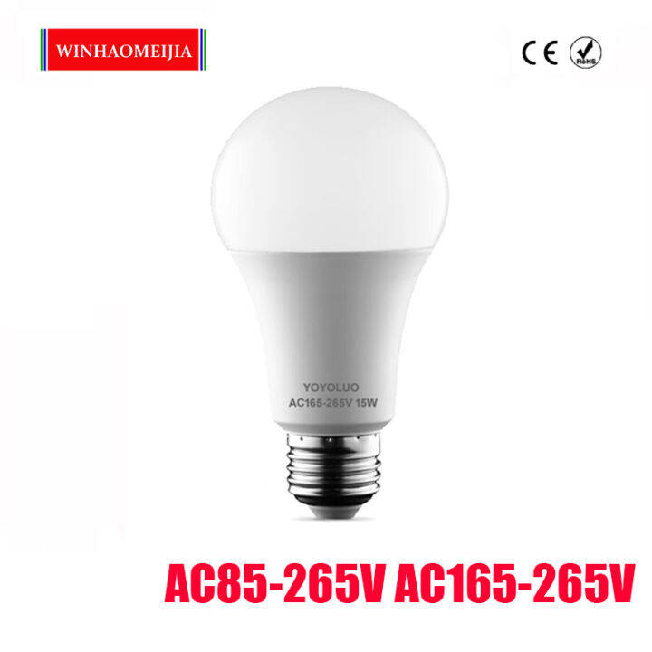 โคมไฟ E27โคมไฟ LED หลอดไฟ AC85-265V 6W 9W 12W 15W 18W 21 V 220V 230V เย็นสีขาวอบอุ่นในห้อง ...