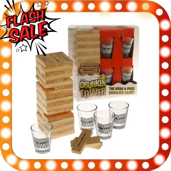 flash sales ⚡Jenga Drunken Tower Drinking Party Game Drunken Tower ...