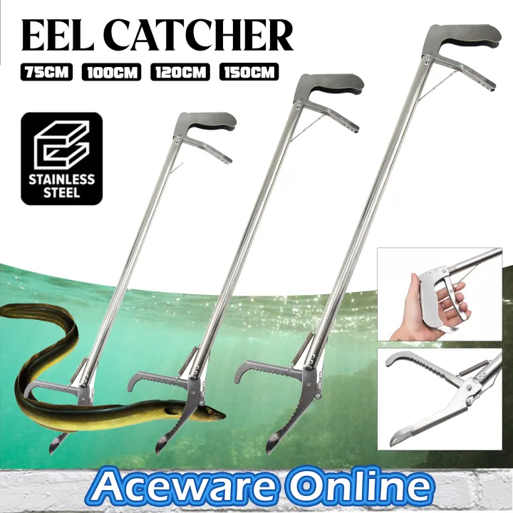 Stainless Steel Reptile Catcher Stick Grabber Eel Catcher Eel Clamp Eel ...