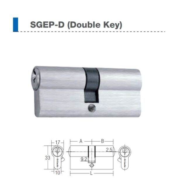 St. Guchi SGEP-D Double Key Euro Profile Cylinder Lock | Lazada