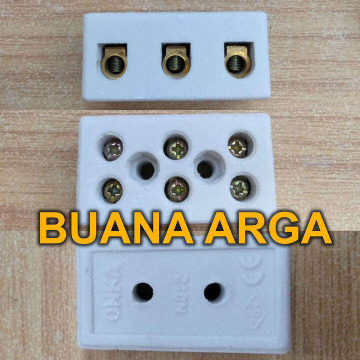 Terminal Blok Keramik 3 POLE 3W8H-15A BLOCK FORT | Lazada Indonesia