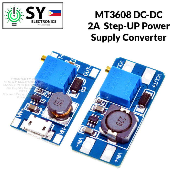 MT3608 DC-DC 2A Step UP Boost Power Supply Module Converter Board ...