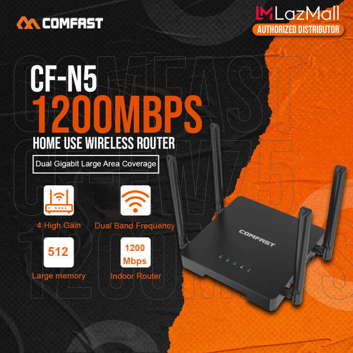 Comfast CF-N5 | 1200Mbps Wireless Router | Comfast By EJD | Lazada PH