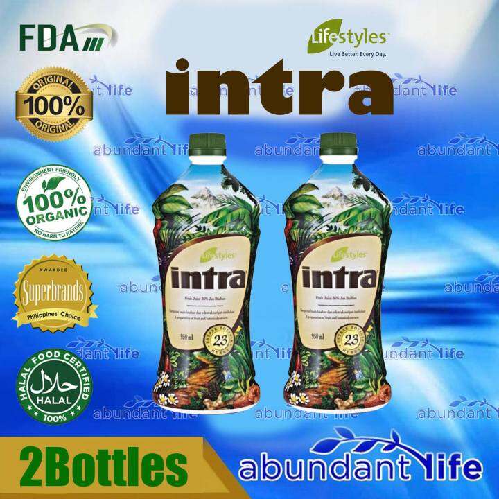 2 Bottle Lifestyle INTRA Herbal Juice 950ml 100% Authentic sold by ...