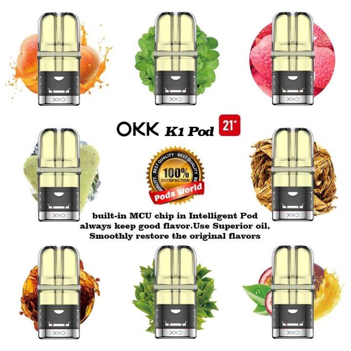 OKK Pod K1 pod vape juice 350 Puffs 1.8ml 3 Vape Fits OK2 Intelligent ...