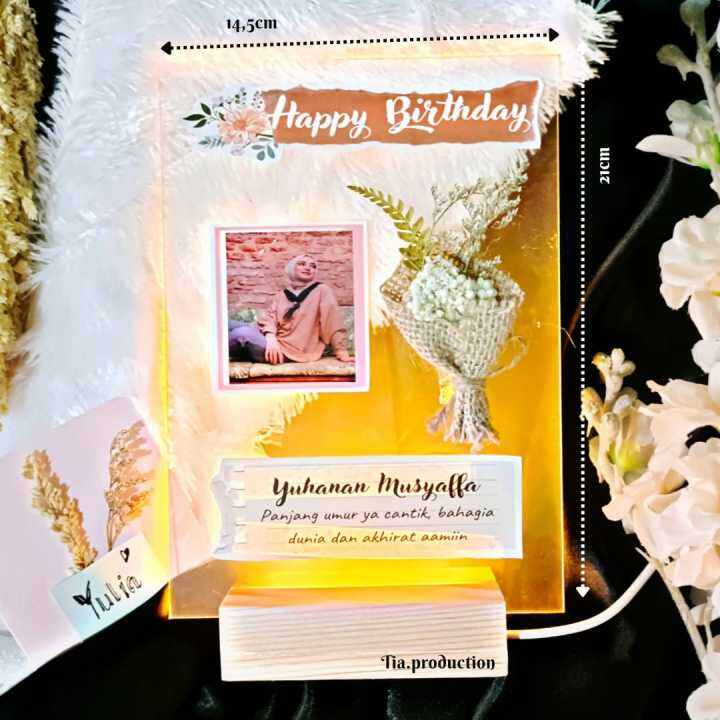 Kado Aesthetic Ulang Tahun Bestie Kado Hadiah Acrylic Lettering Ucapan ...