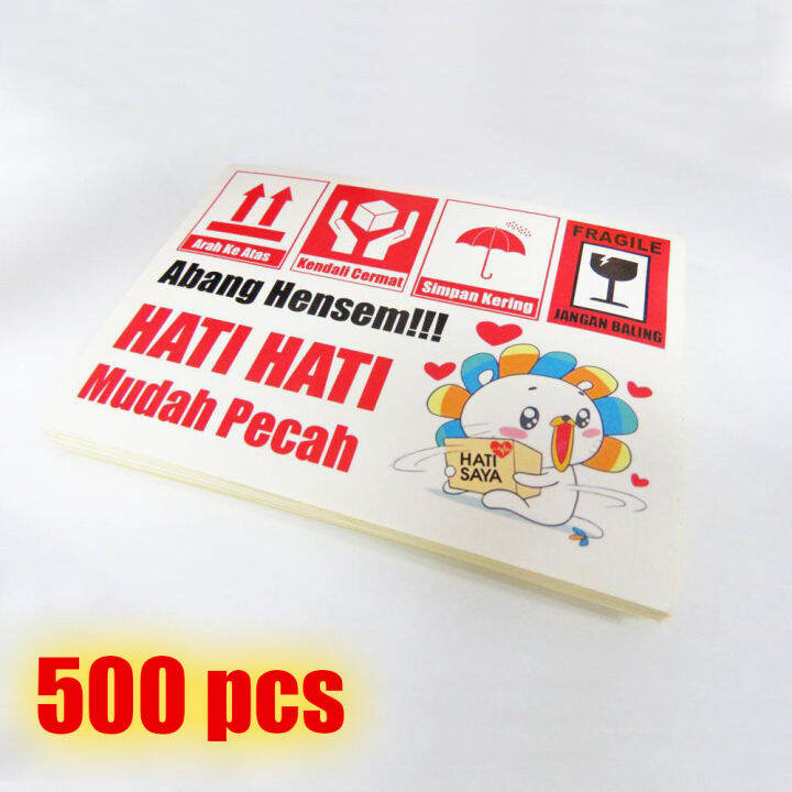 100 pieces 14cm*10cm Coloured Fragile Sticker Laz Lion Abang Hensem ...