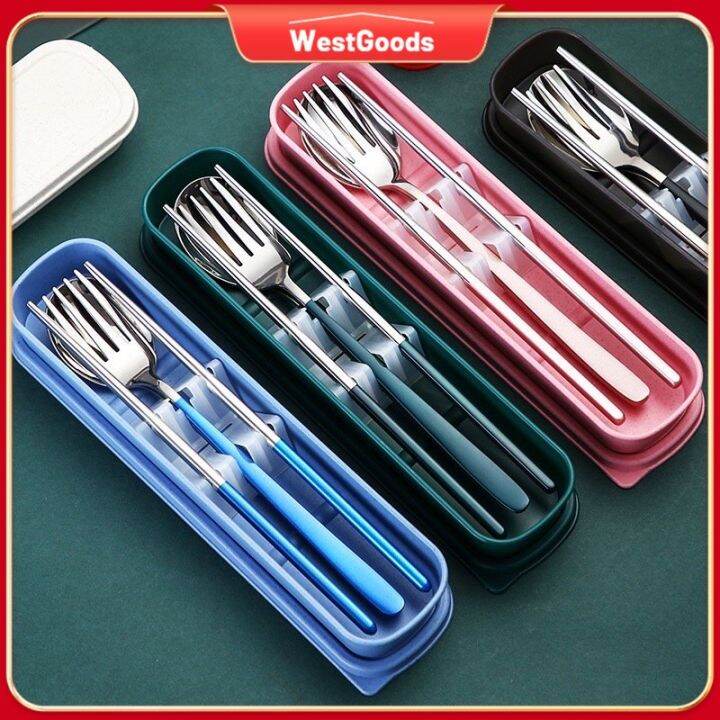 3-in-1 Portable Type Cutlery Case Kitchen Tool Students Household ...