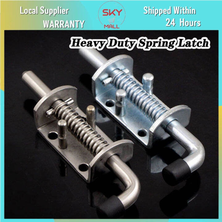 Heavy Duty Spring Loaded Latch Metal Lock Barrel Bolt Latch Hasp Safety ...