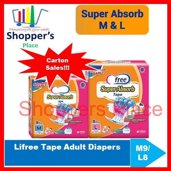 Lifree Super Absorb Tape M9/L8 (1ctn = 12 packs) | Lazada Singapore