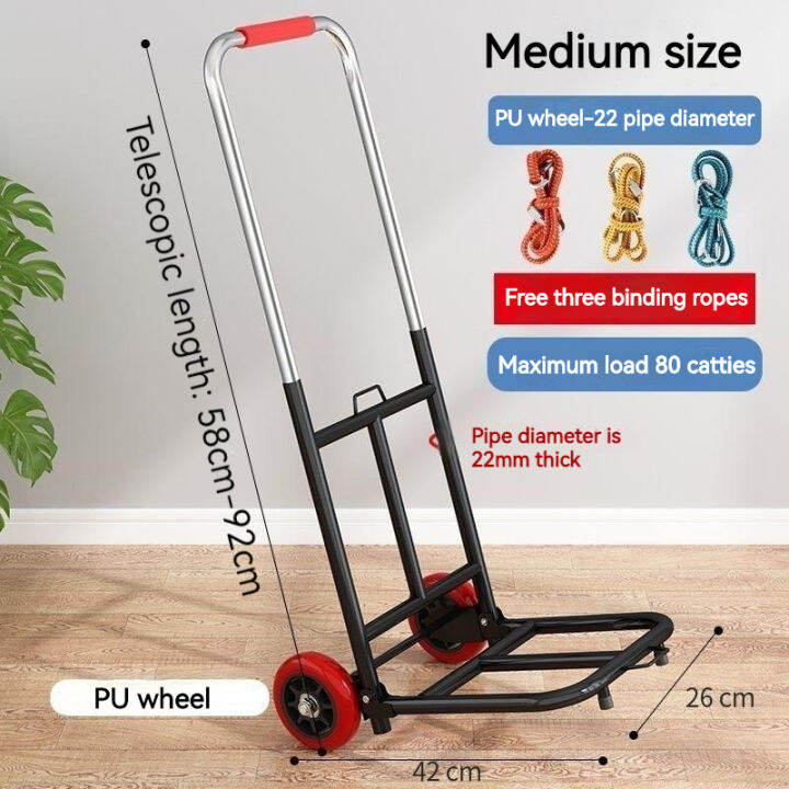 Folding trolley hand truck push cart black Foldable Shopping Push Cart Trolley for grocery big ...