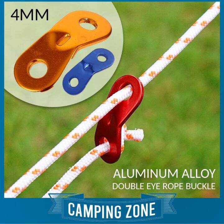 ALUMINUM ALLOY DOUBLE EYE WIND ROPE BUCKLE Outdoor Rope Peanut Stopper ...