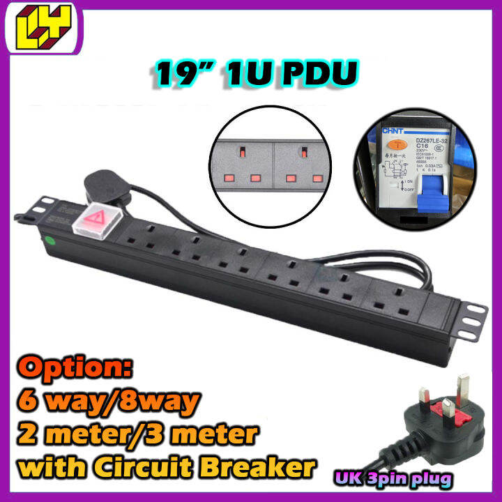13a Server Rack Extension Socket Power Distribution Unit Rackmount Pdu 6 Output Socket Power