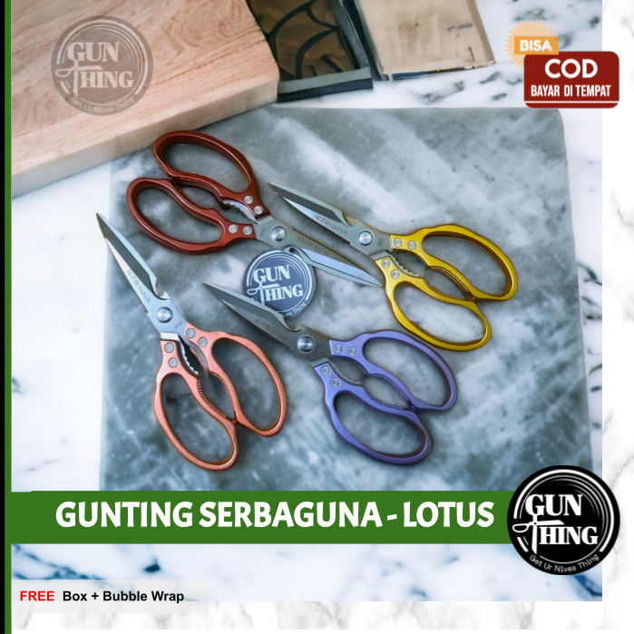 Gunting Dapur Serbaguna / Gunting Daging Multifungsi / Gunting Lotus ...