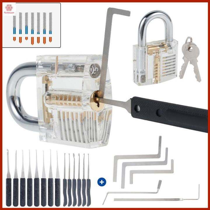 Training Skill Lock Pick Set Visible Cutaway Transparent Padlock Keyed Practice Lock Set ...