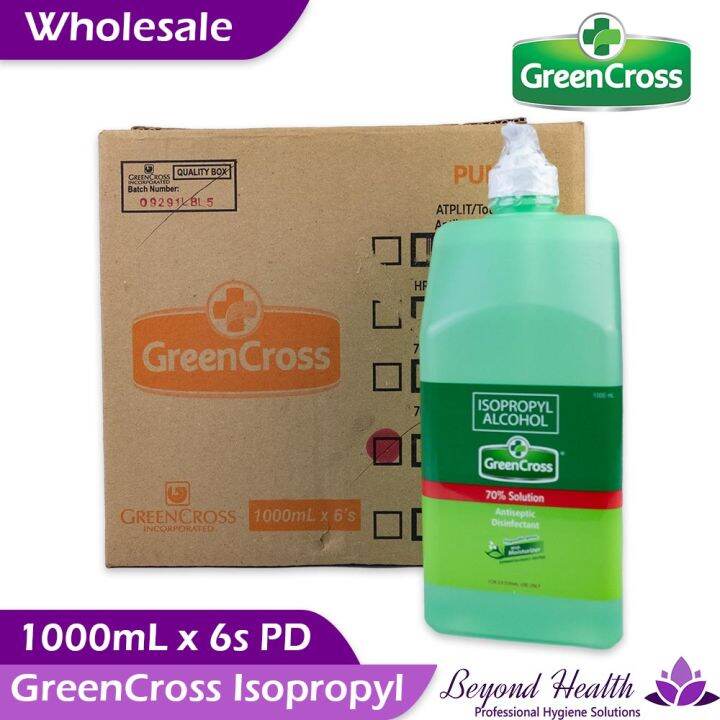 Wholesale GreenCross 70% Isopropyl Alcohol with Moisturizers [1000ml x 6s] Green Cross Alcohol ...