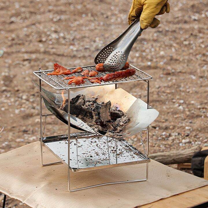 【Old house】 Portable Camping Fire-Burning Bench Grill Ultra-Light ...