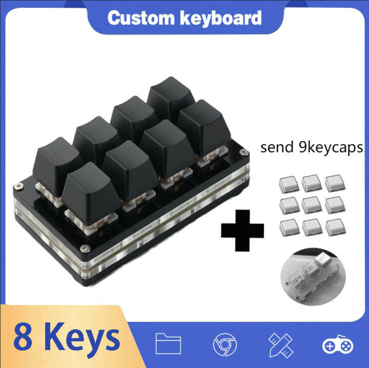 Portable Mini 8 Keys Keypad DIY Shortcut Keyboard Function Keyboard Programmable Mechanical ...