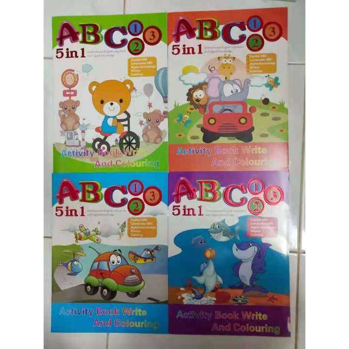 {READY STOCK} 1BOOK 5IN1 ABC/123 ACTIVITY BOOK WRITE AND COLOURING | Lazada