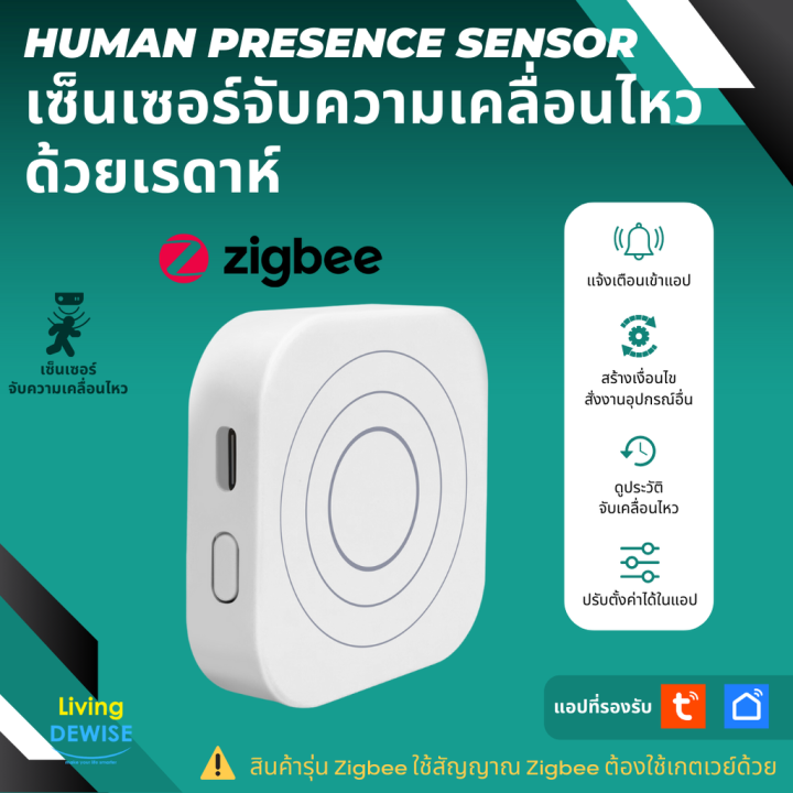 Tuya Zigbee Human Presence Sensor เซ็นเซอร์ตัวจับความเคลื่อนไหว (SZR07 ...