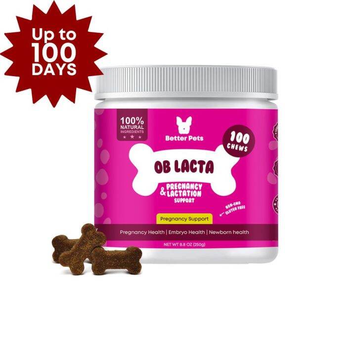 Better Pets OB Lacta Pre Post Pregnancy Lactation Vitamins Prenatal ...