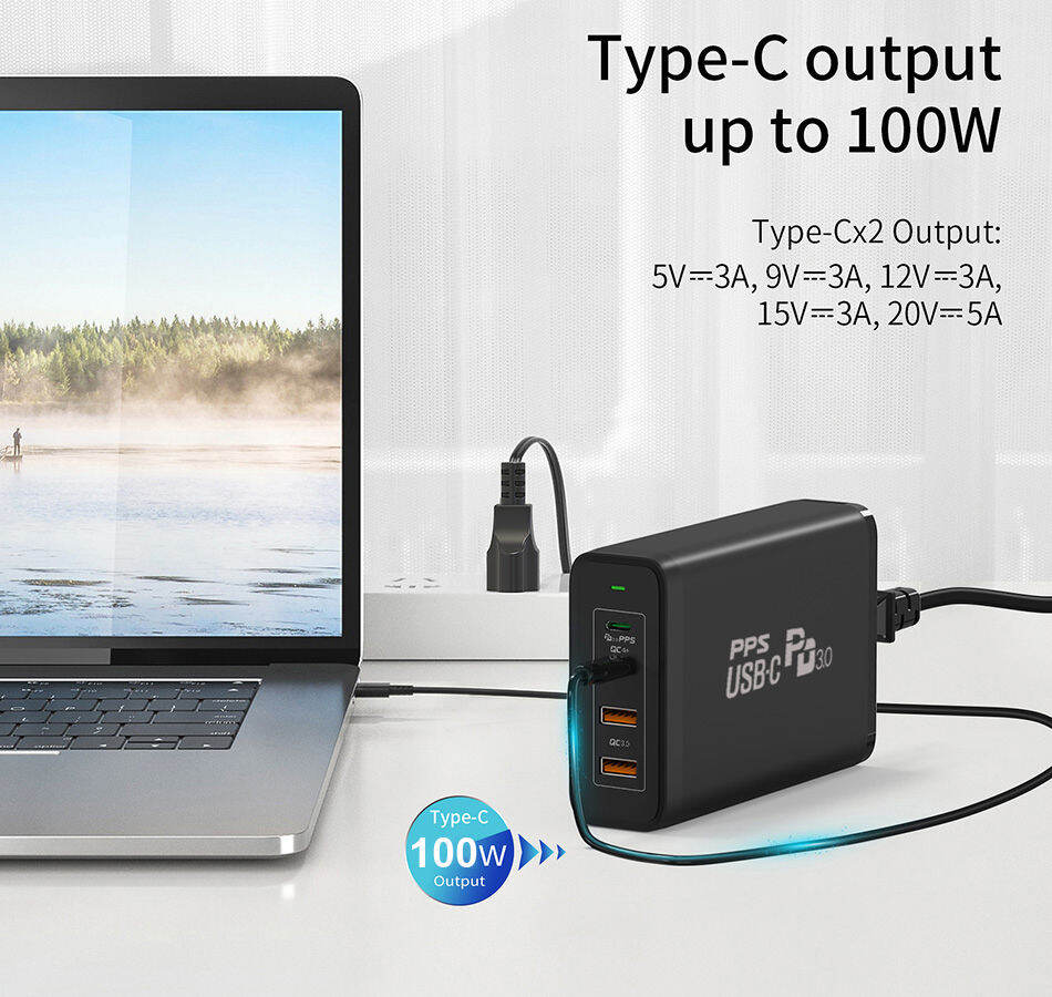 URVNS 245W USB C Charger GaN Pro 240W PD 100W PPS 65W QC22.5W Super Fast Charging Station ...