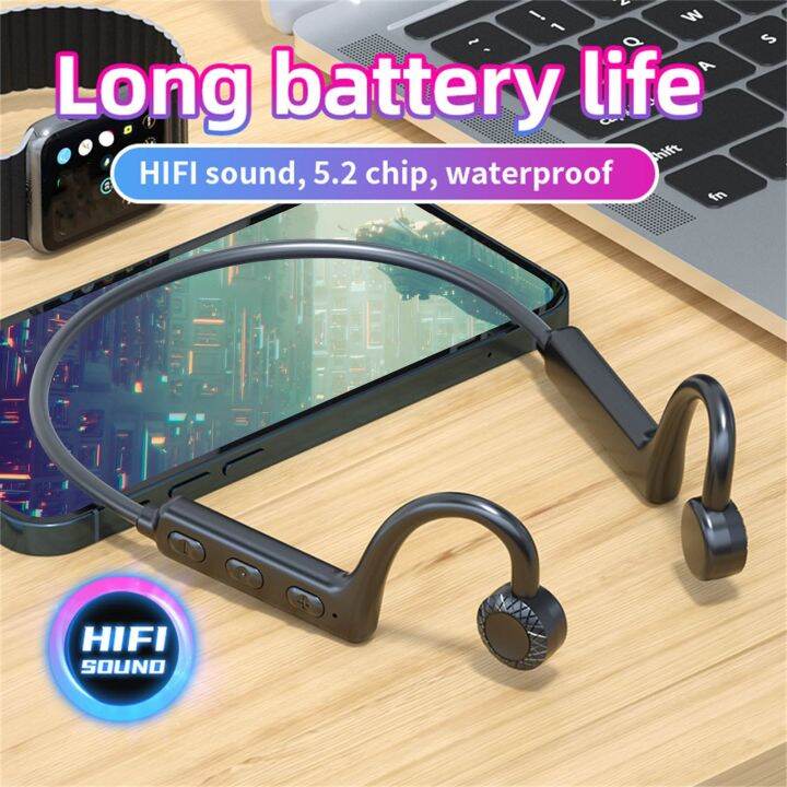 ตัวต่อกระดูกหูฟังไร้สายหูฟังบลูทูธ5.1เสียงกีฬาตัดมือหูฟังมีไมโครโฟน ...