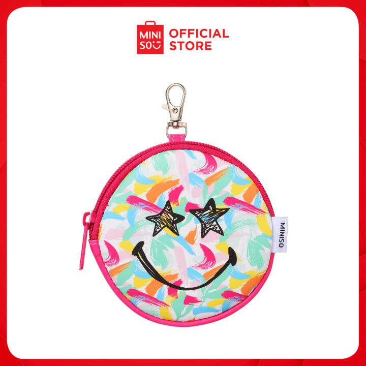 MINISO Smiley World Collection Round Coin Purse(Rose Red) | Lazada PH