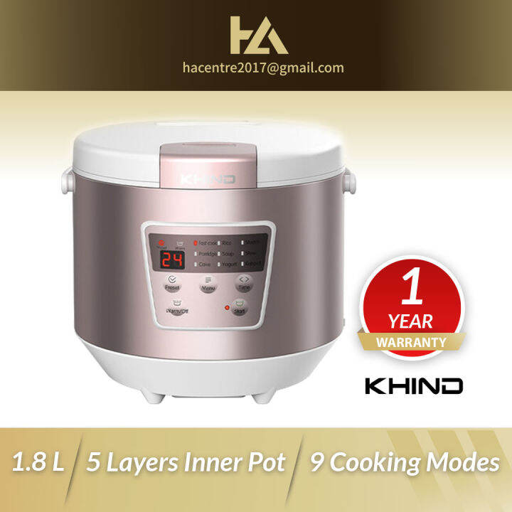 Khind 1.8L Digital Rice Cooker with 9 Programmable Function RCM18 饭煲 ...