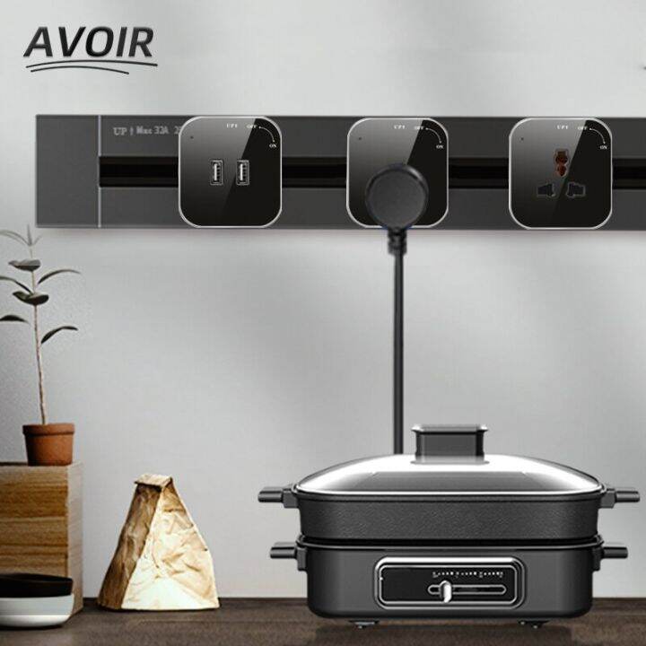 1 Avoir Wall Power Track Socket Surface Mounted Extension Outlets