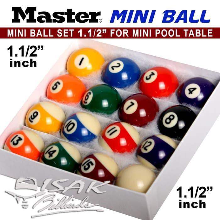 Master Mini Pool Ball Set - 1.1/2" Game - Bola Billiard Biliar Mainan ...