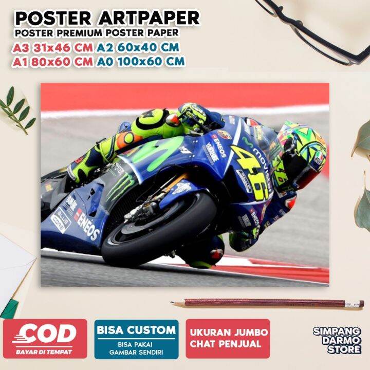 Poster Valentino Rossi VR46 Moto GP Pembalap Legendaris MotoGP ...