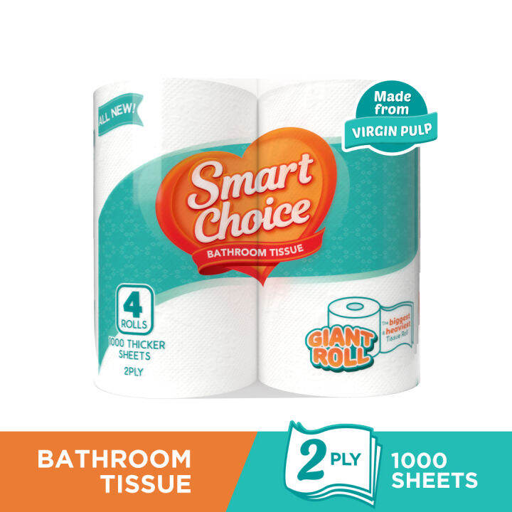 SMART CHOICE BATHROOM TISSUE 2PLY 500 PULLS 1000SHEETS 4s | Lazada PH
