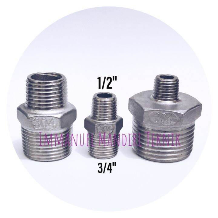 Reducer nipple 3/4 x 1/2 / Double nepel stainless 3/4 x 1/2 | Lazada Indonesia