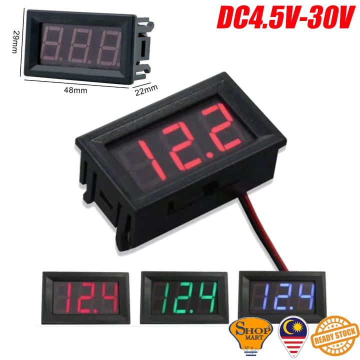 DC 4.5V-30V Vehicle Battery Check Voltage Meter Voltmeter Car Truck ...