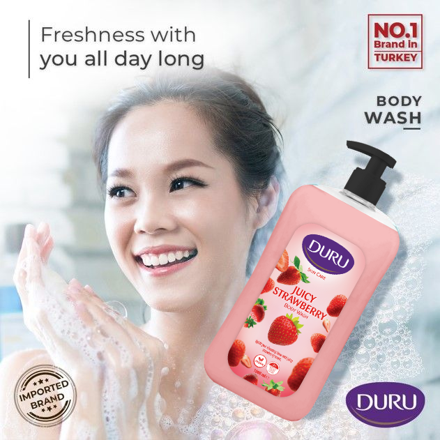 Turkish Duru Premium Body Wash Juicy Strawberry, for Women and Men, 1L ...