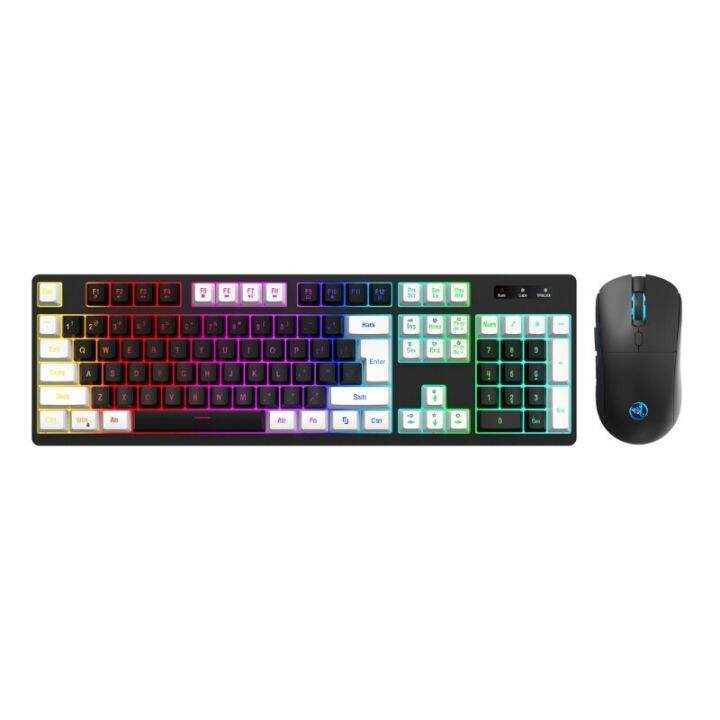 HXBE RGB Backlit Keypad Mouse Set 104-Key Ultra-Compact Keyboard Gaming ...