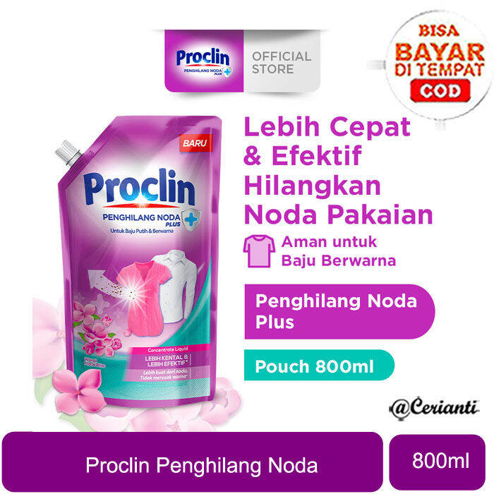 Proclin Penghilang Noda Pouch 800 ml - Penghilang Noda Pakaian Cerianti ...