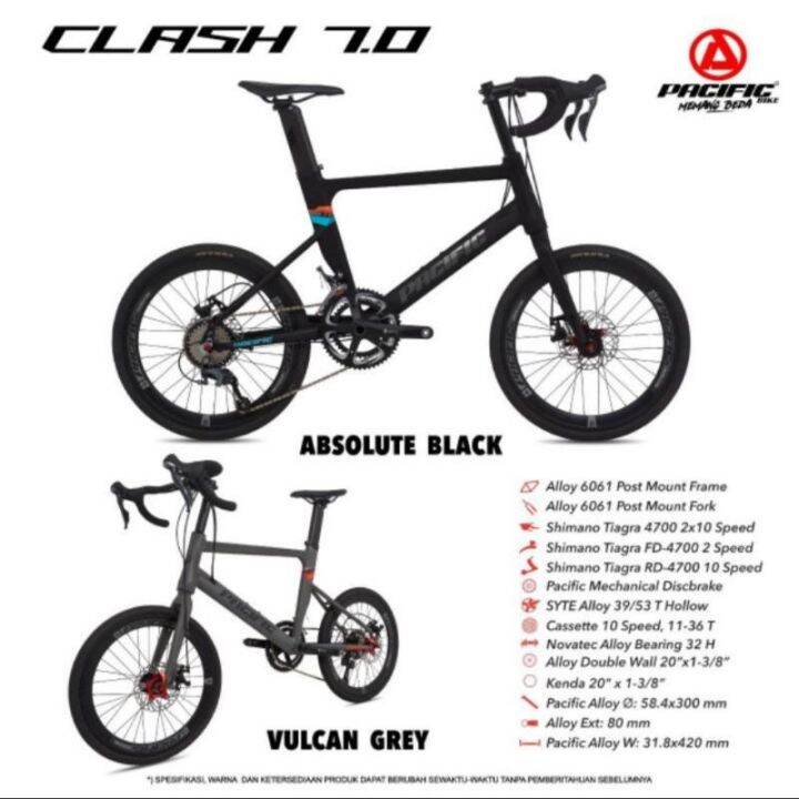 SEPEDA MINION MINIVELO MINI VELO 20 INCH HYBRID PACIFIC CLASH 7.0 ALLOY ...