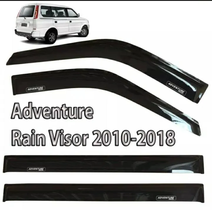 Mitsubishi Adventure 2010-2018 AERO MAX Glossy Black Rain Visor / Rain ...