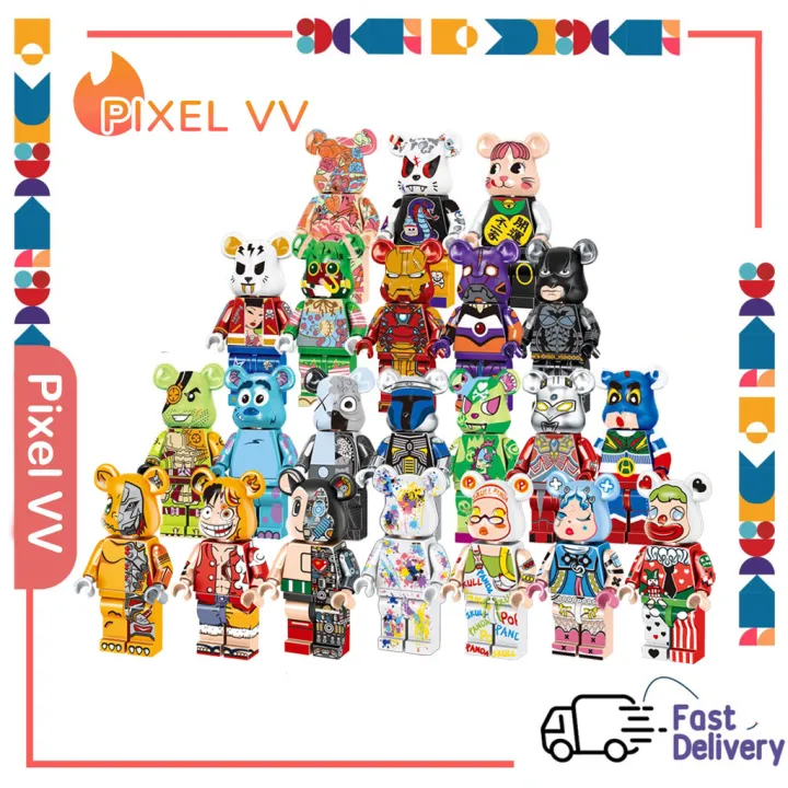 KAWS FUJIYA Bear Bearbrick Minifigures Gloomy Building Blocks ...