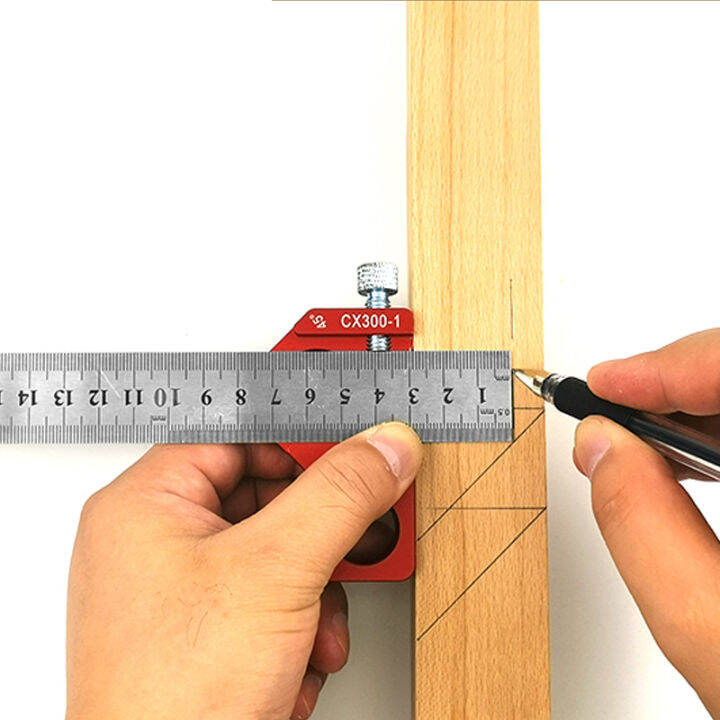 300mm Scale Measure Scribing 45/60/90 Degree Line Scriber Woodworking ...