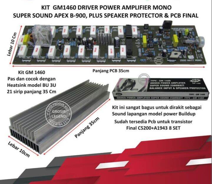 Kit driver power ampli mono super sound 2500W GM 1460 | Lazada Indonesia