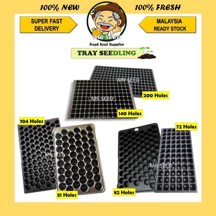 🌱Tray Seedling 51 72 104 140 200 Holes/ Bekas Semaian Plastik /SEMAIAN ...